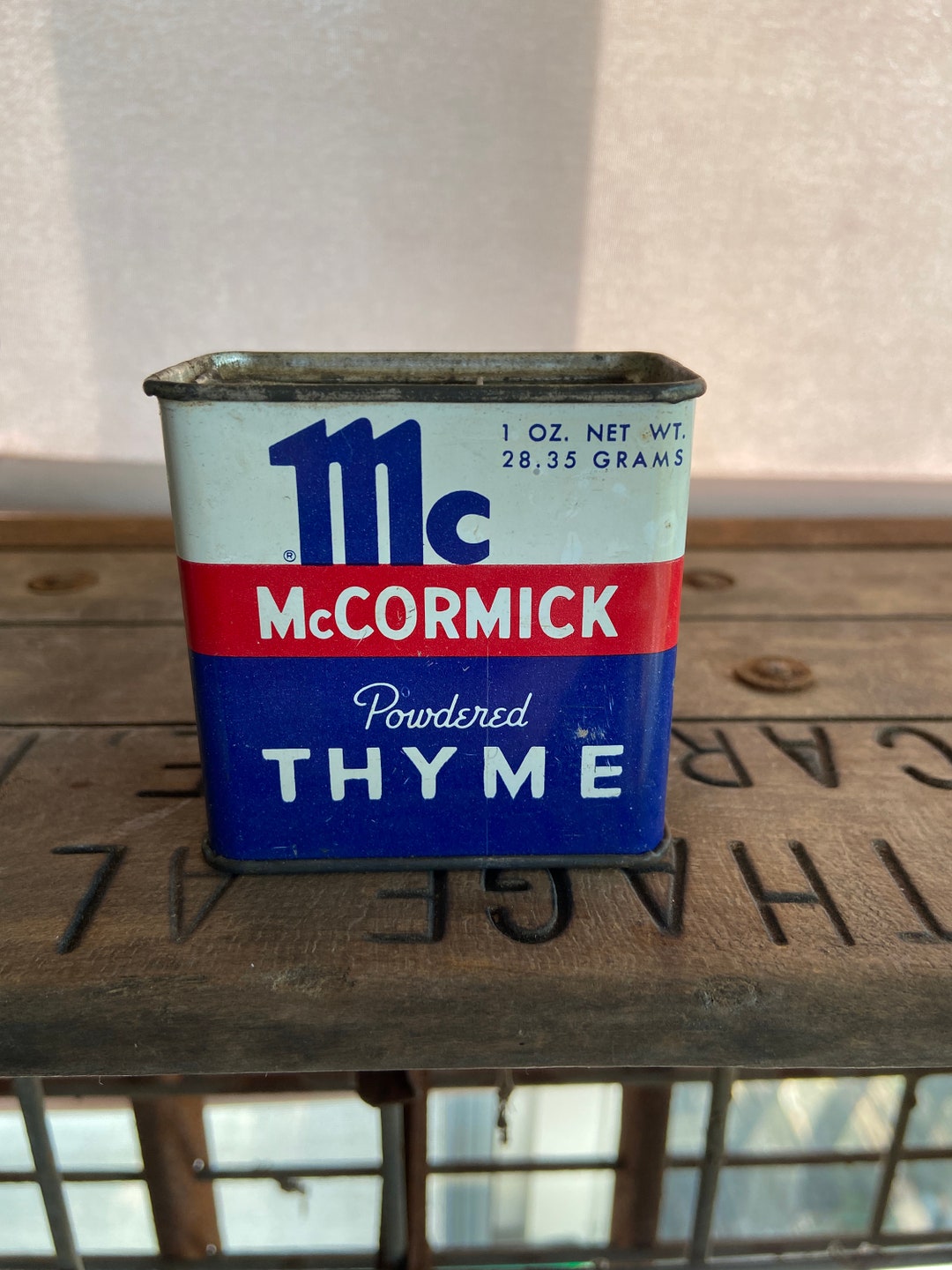 Vintage Spice Tin, Thyme, Mccormick's, Baltimore, Maryland, Rustic ...