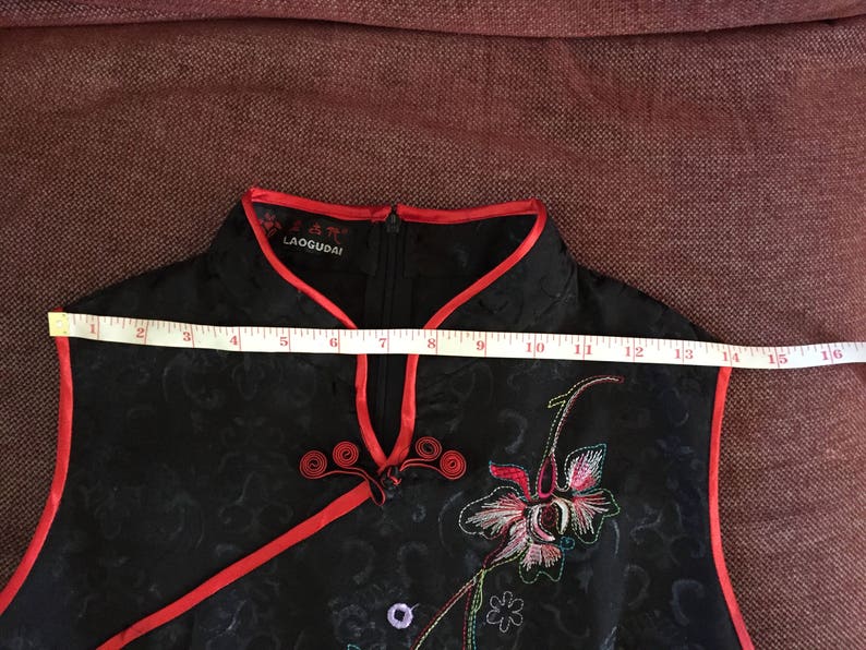 Gorgeous Vintage Embroidered Asian Sheath Dress, Black Dress, LBD ...