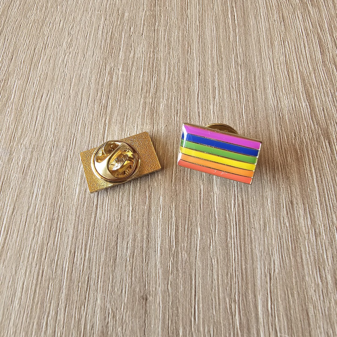 Rainbow Flag LGBTQ Flag Pin Button Rainbow Flag - Etsy UK