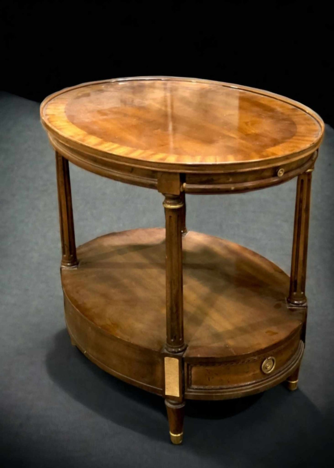 Vintage Drexel Heritage Mahogany Side Table VERY RARE Brass Handles and ...