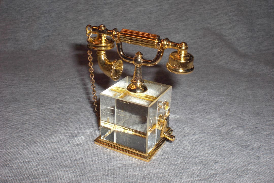 Telephone - Miniature Collectible Crystal Figurine - Etsy