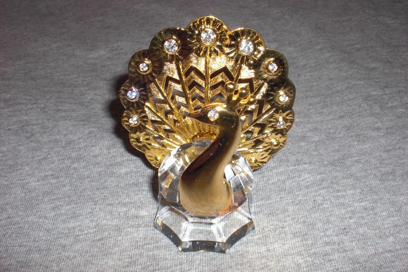Peacock Miniature Collectible Crystal Figurine - Etsy