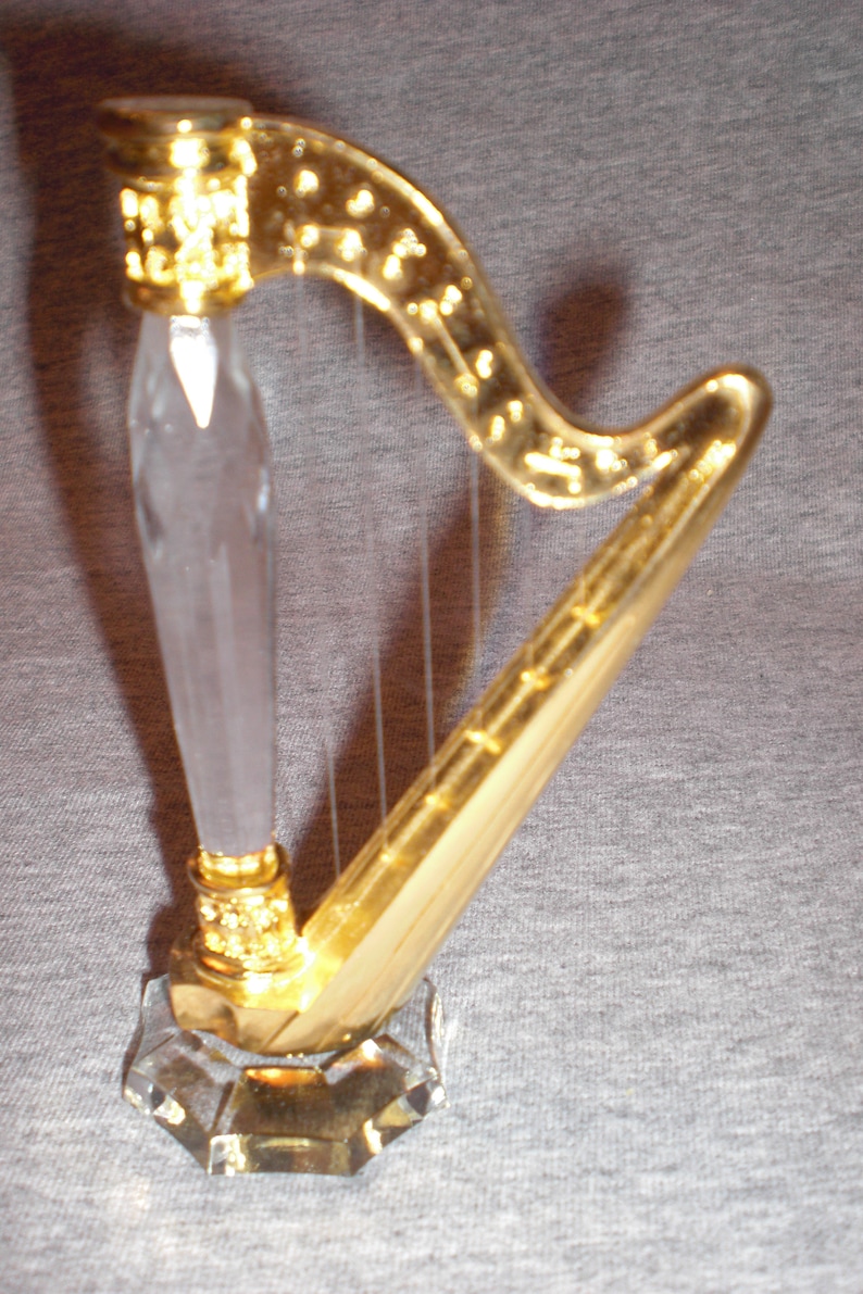 Harp Miniature Collectible Crystal Figurine - Etsy