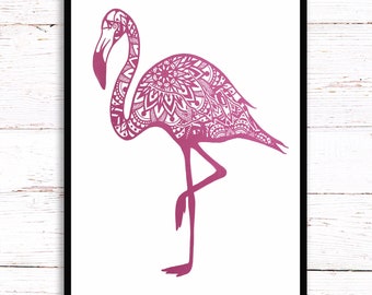 Flamingo zentangle | Etsy
