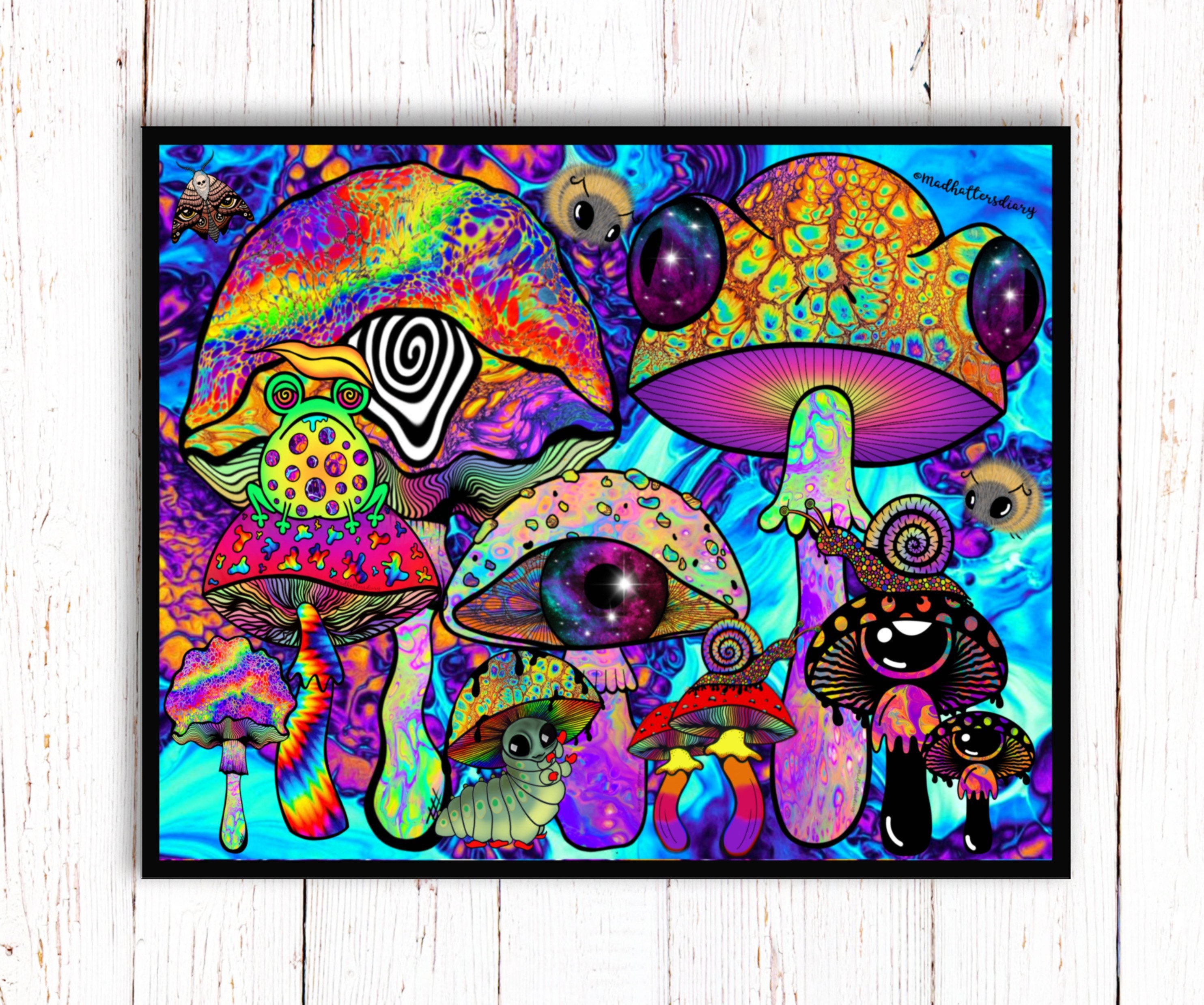 Home Decor Wall Decor Mushroom Wall Art Hippie Art Digital Download ...