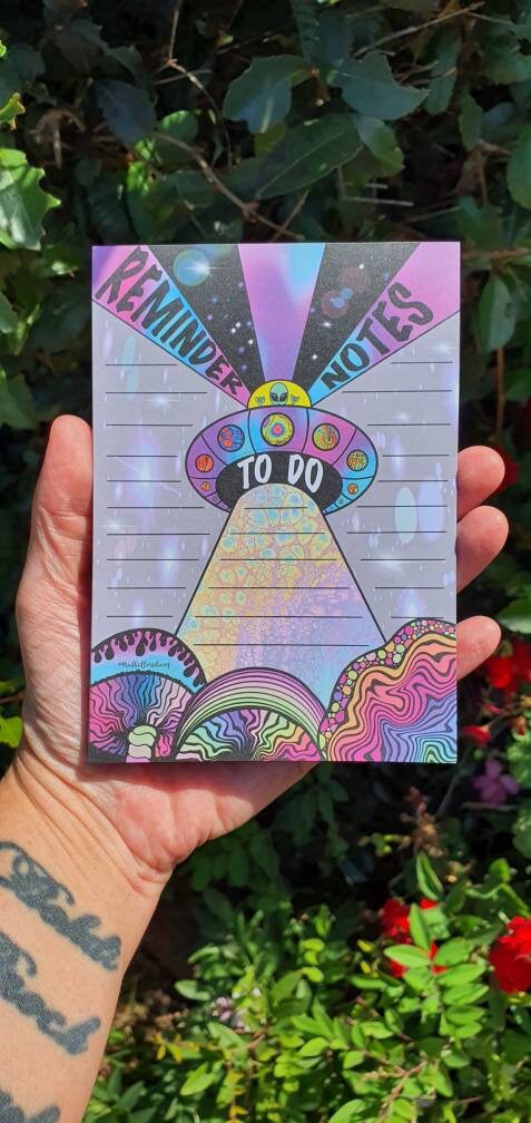 Alien UFO Mushroom Notepad. Psychedelic Notepad. Trippy | Etsy Australia