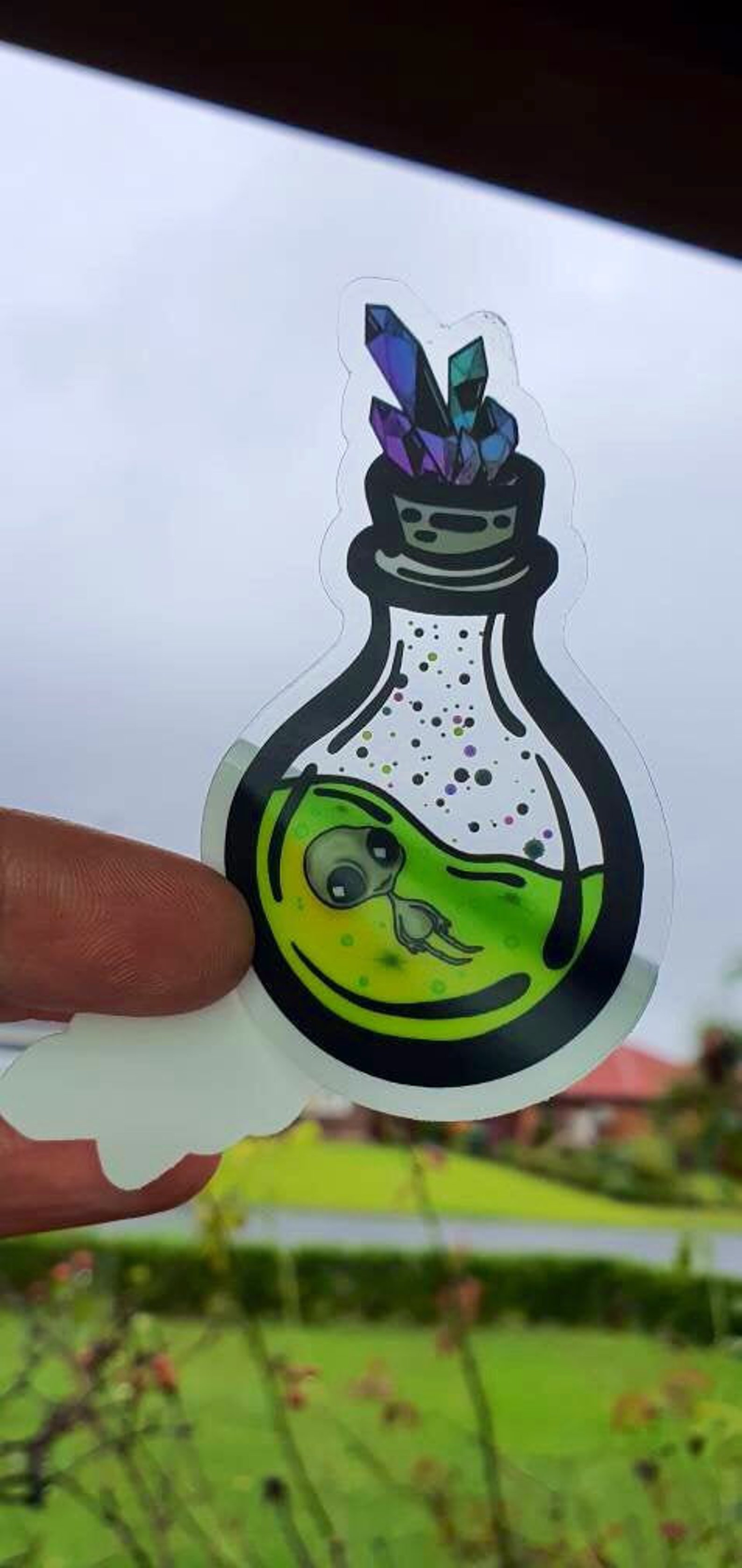 Clear Alien In Bottle Sticker. Waterproof Alien Sticker. | Etsy