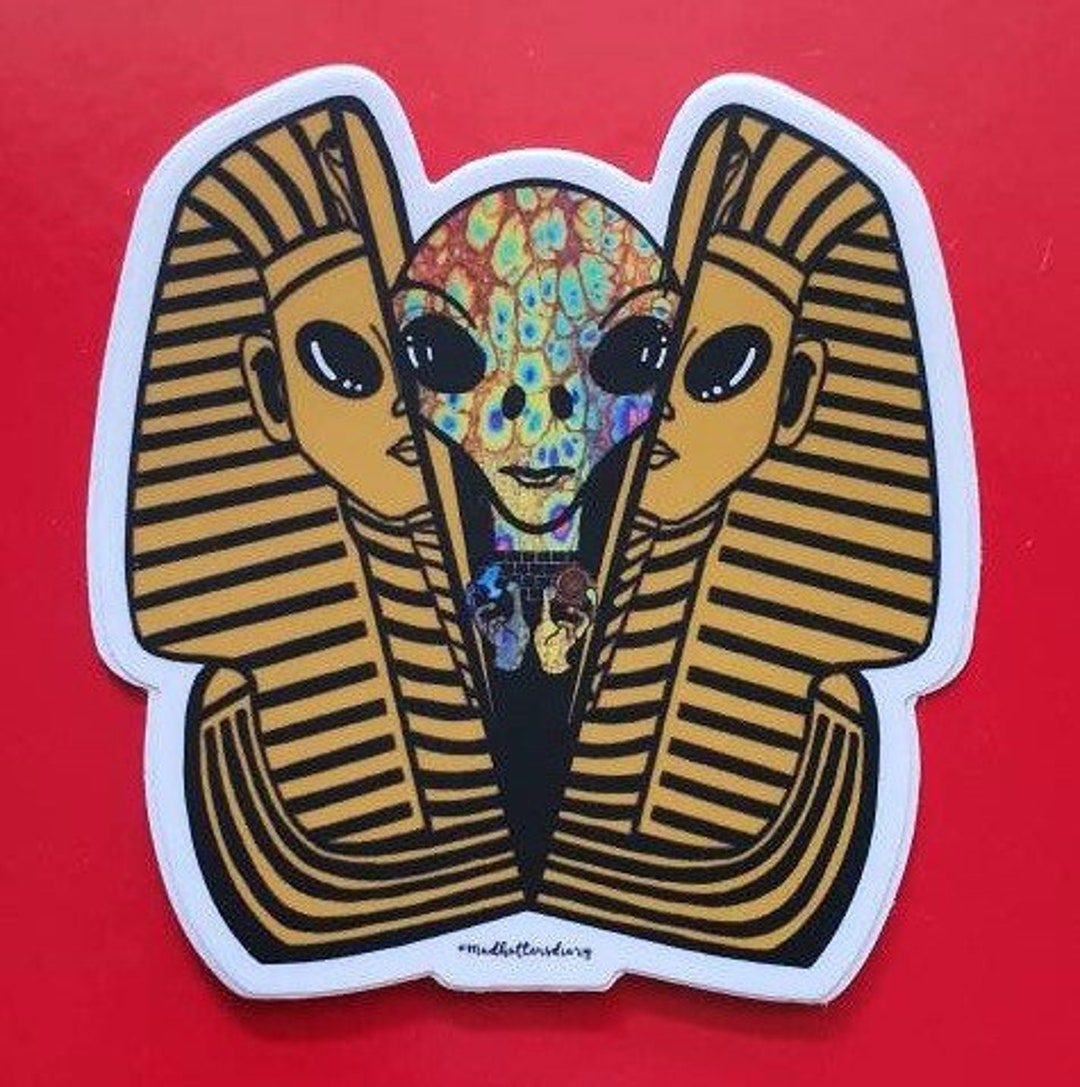 Alien Inside Tutankhamen. Egyptian Sticker. Trippy Sticker. Psychedelic ...