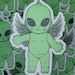 Green Alien Baby Stickers. Doll Sticker. UV Indoor and Outdoor Stickers ...