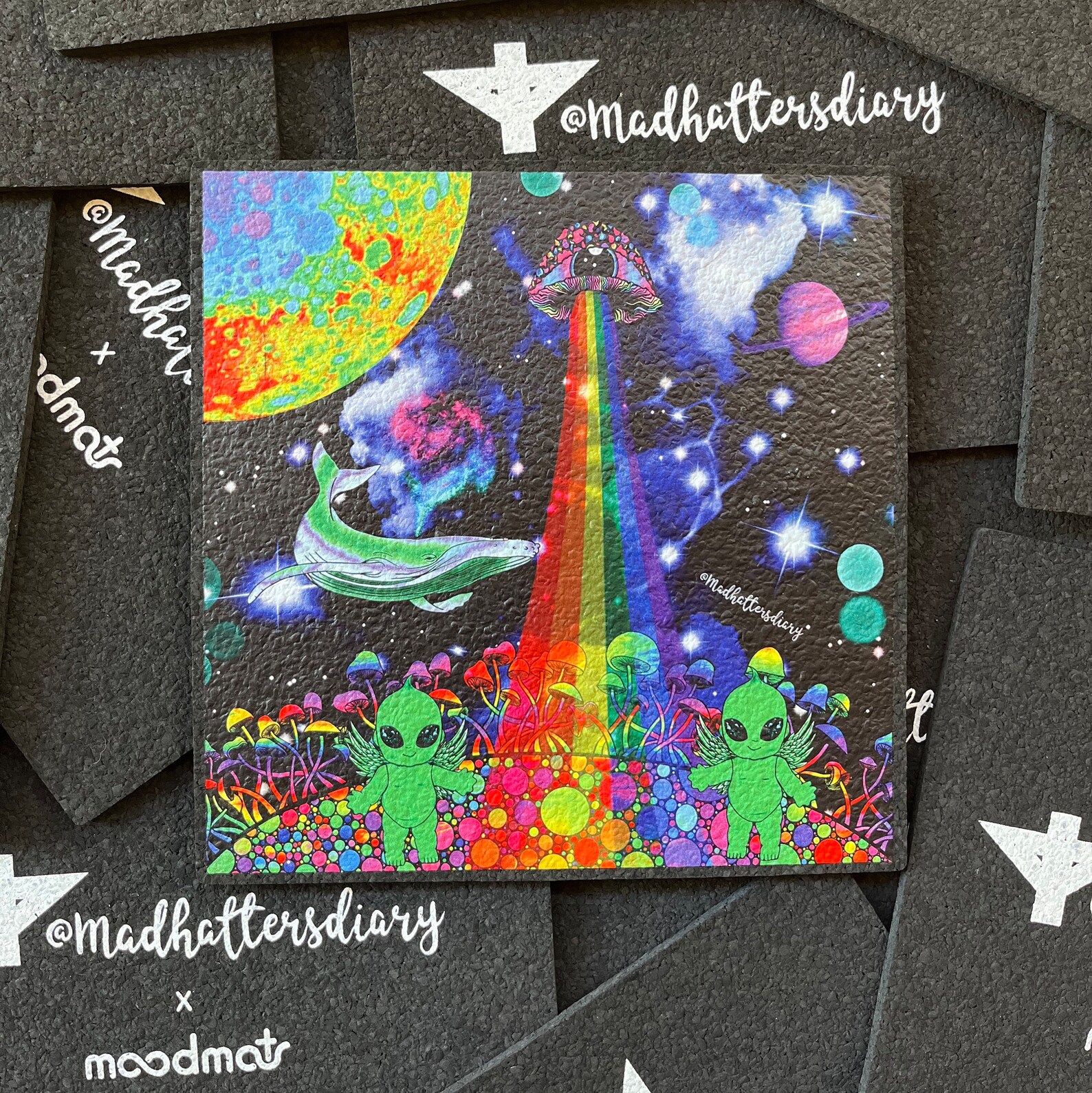 Moodmat Mushroom Planet. Moodmats. Alien Dab Mat. Trippy - Etsy
