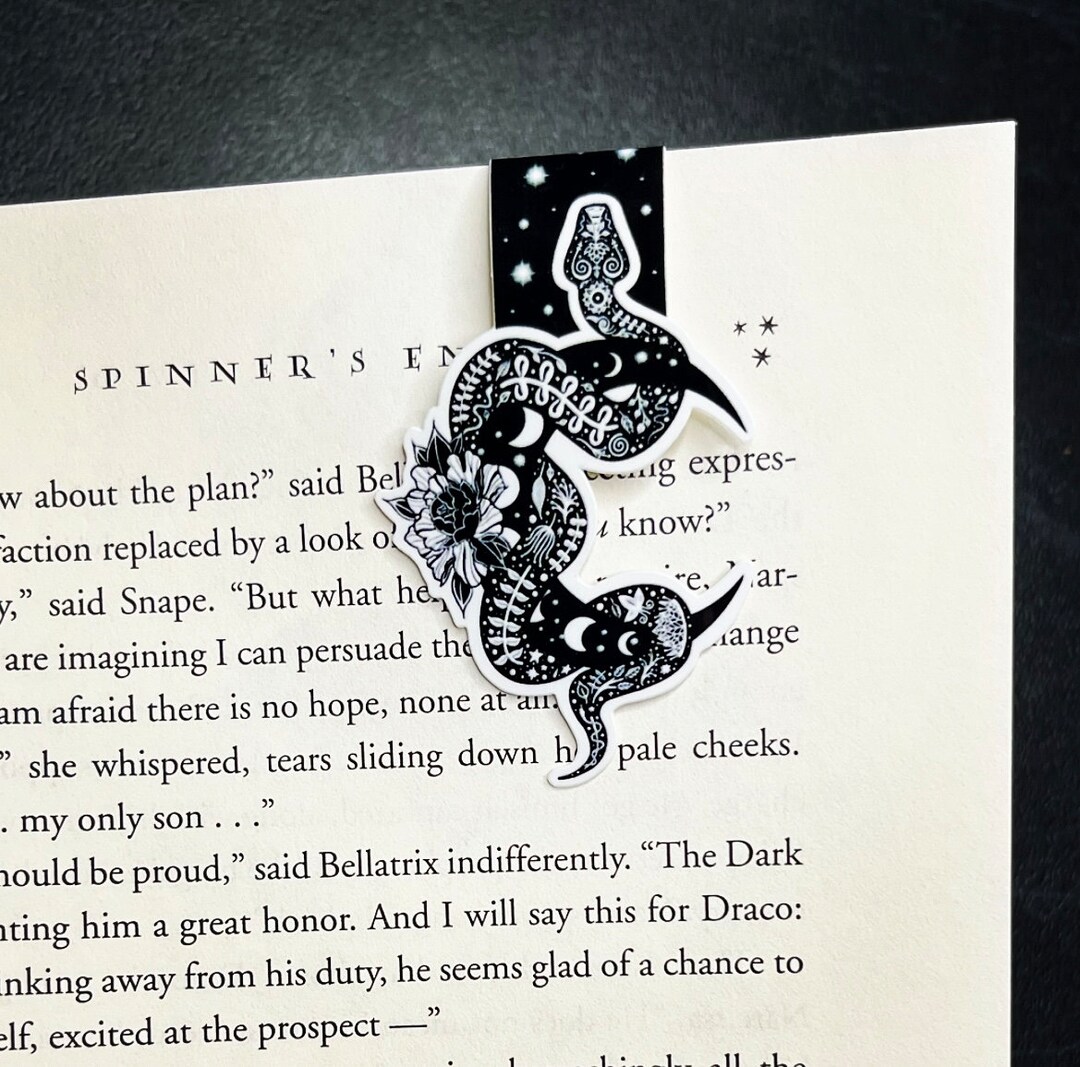 Snake Magnetic Bookmark. Book Lover. Teachers Gift. Beautiful Black and ...