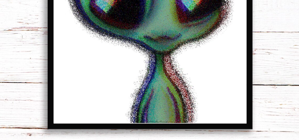 Cute Alien Print. 3D Alien A3 A4 A5 or 4x6 Trippy Art | Etsy Australia