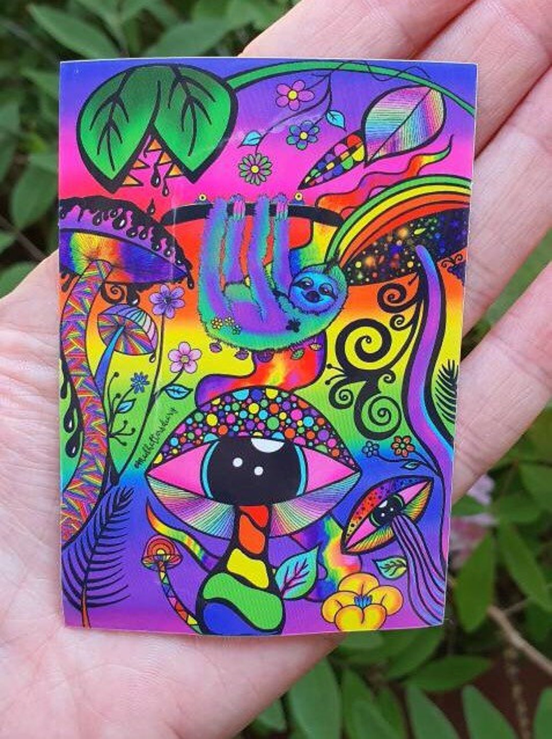 Sloth Sticker | Trippy Psychedelic Sticker. - Etsy