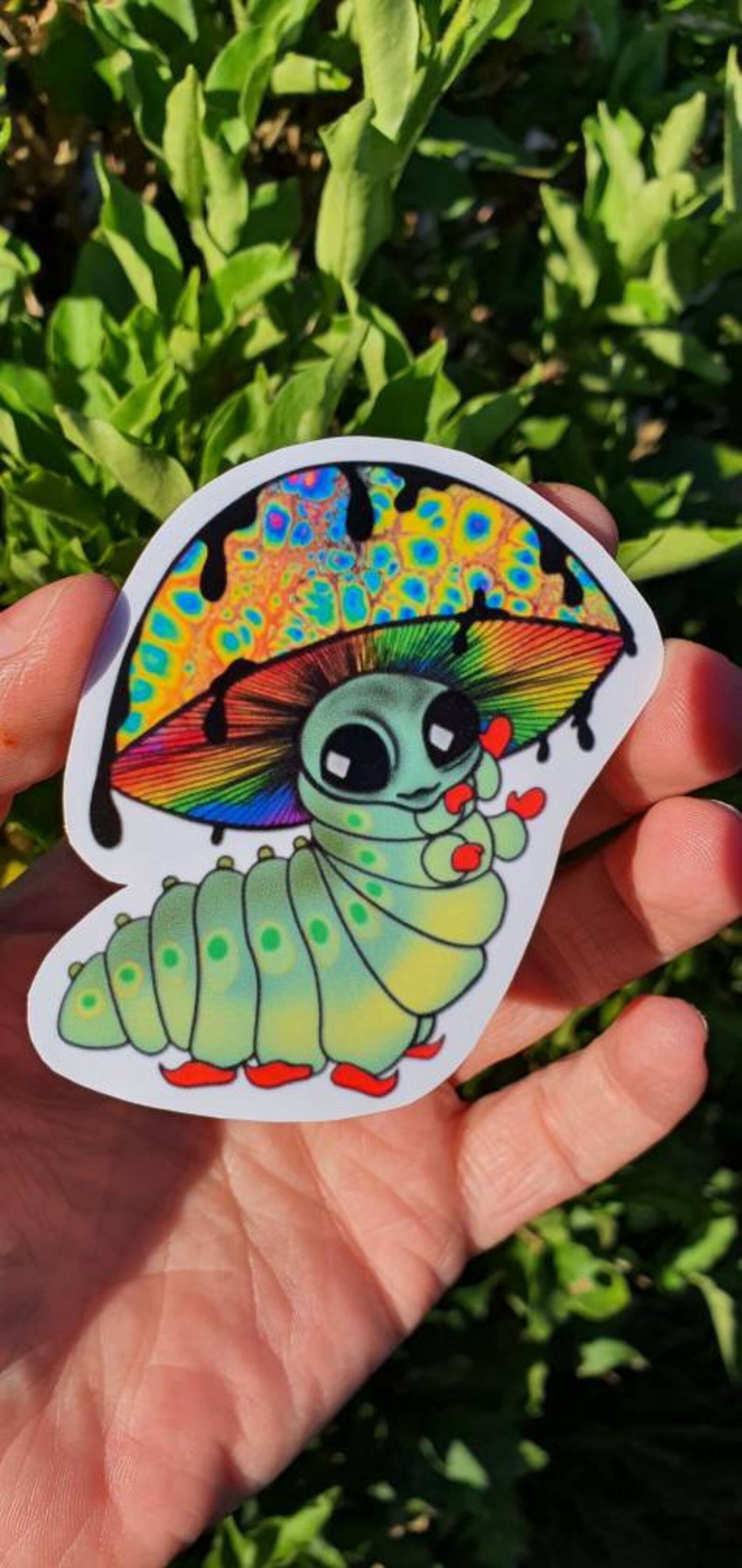 Mushroom Alien Caterpillar Sticker Trippy Sticker. Psychedelic - Etsy ...