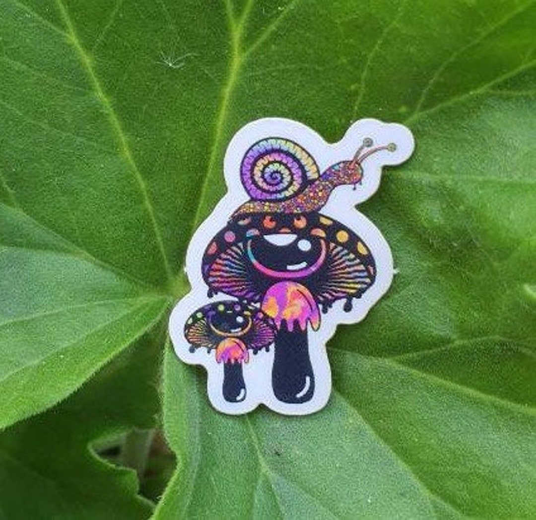 Mushroom Mini Sticker. Snail on Mushroom Clear Sticker. Mini Stickers ...