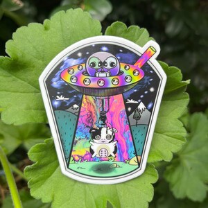 Alien UFO Cow Abduction. Vending Machine Sticker. Alien Sticker - Etsy