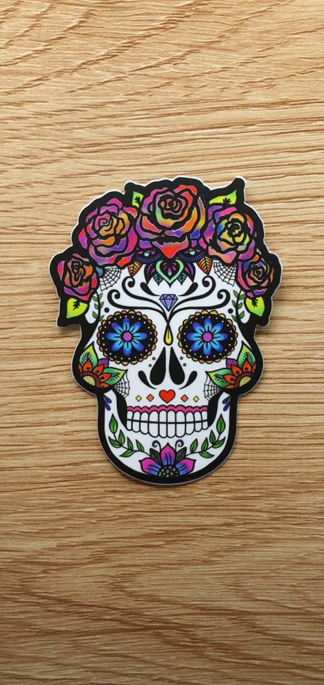 Sugar Skull Sticker. Decorative Skull. Skull With Roses. Day of the ...