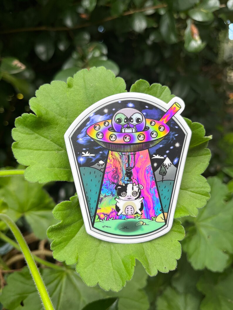 Alien UFO Cow Abduction. Vending Machine Sticker. Alien - Etsy