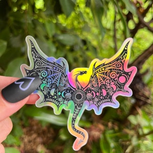 Dragon Holographic Sticker. Sun and Moon Sticker. Witch Sticker. Laptop ...