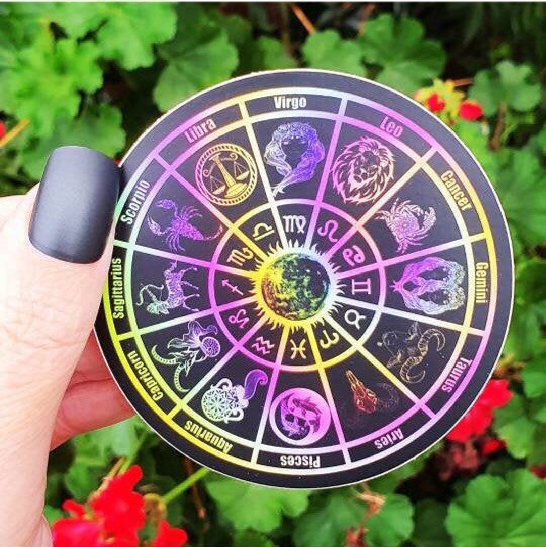 Circle Zodiac Signs Sticker. Star Sign Stickers. Waterproof Vinyl ...
