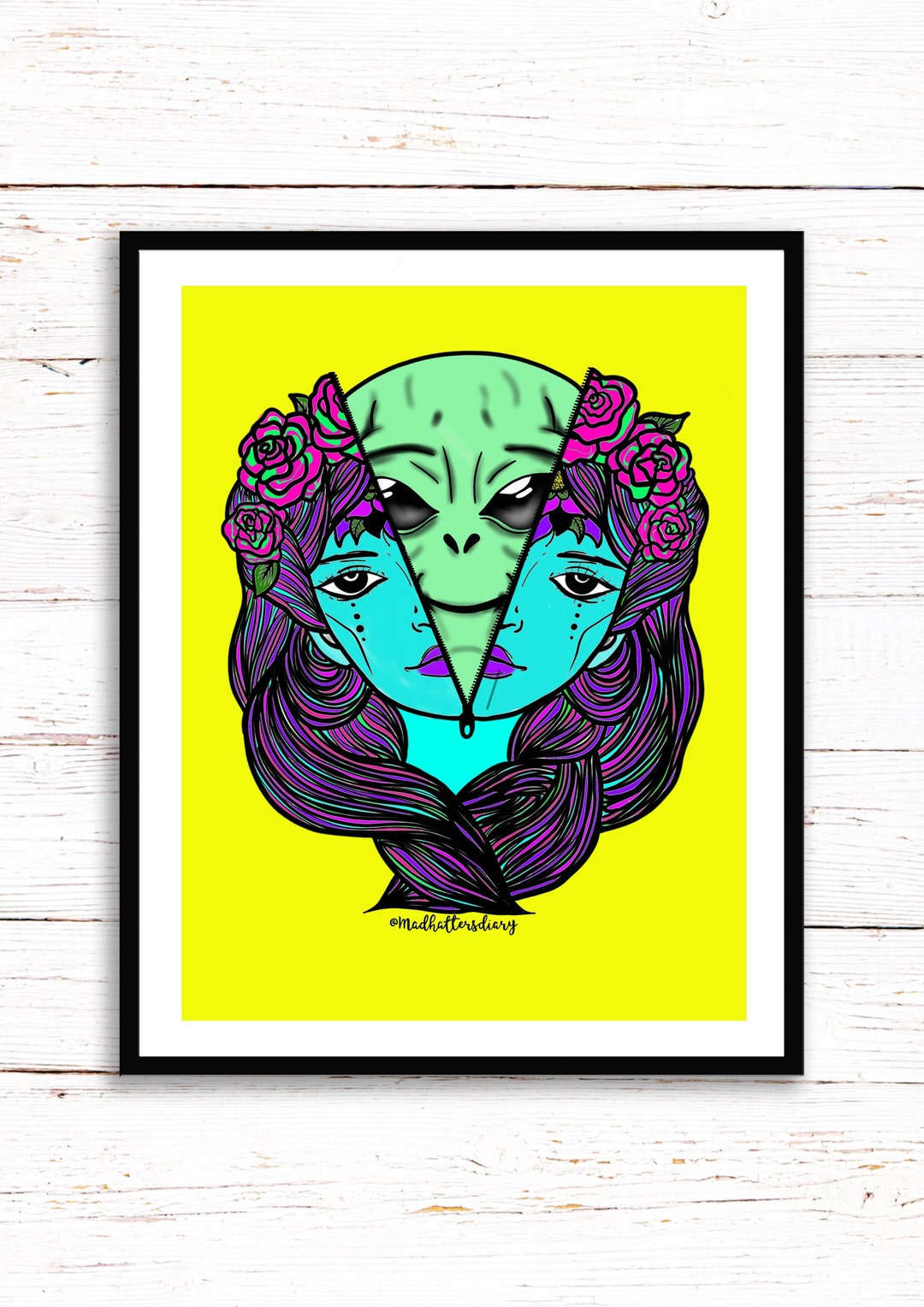 Alien. Trippy. Psychedelic. Print. A3, A4 ,A5 or 4”x6" - Etsy