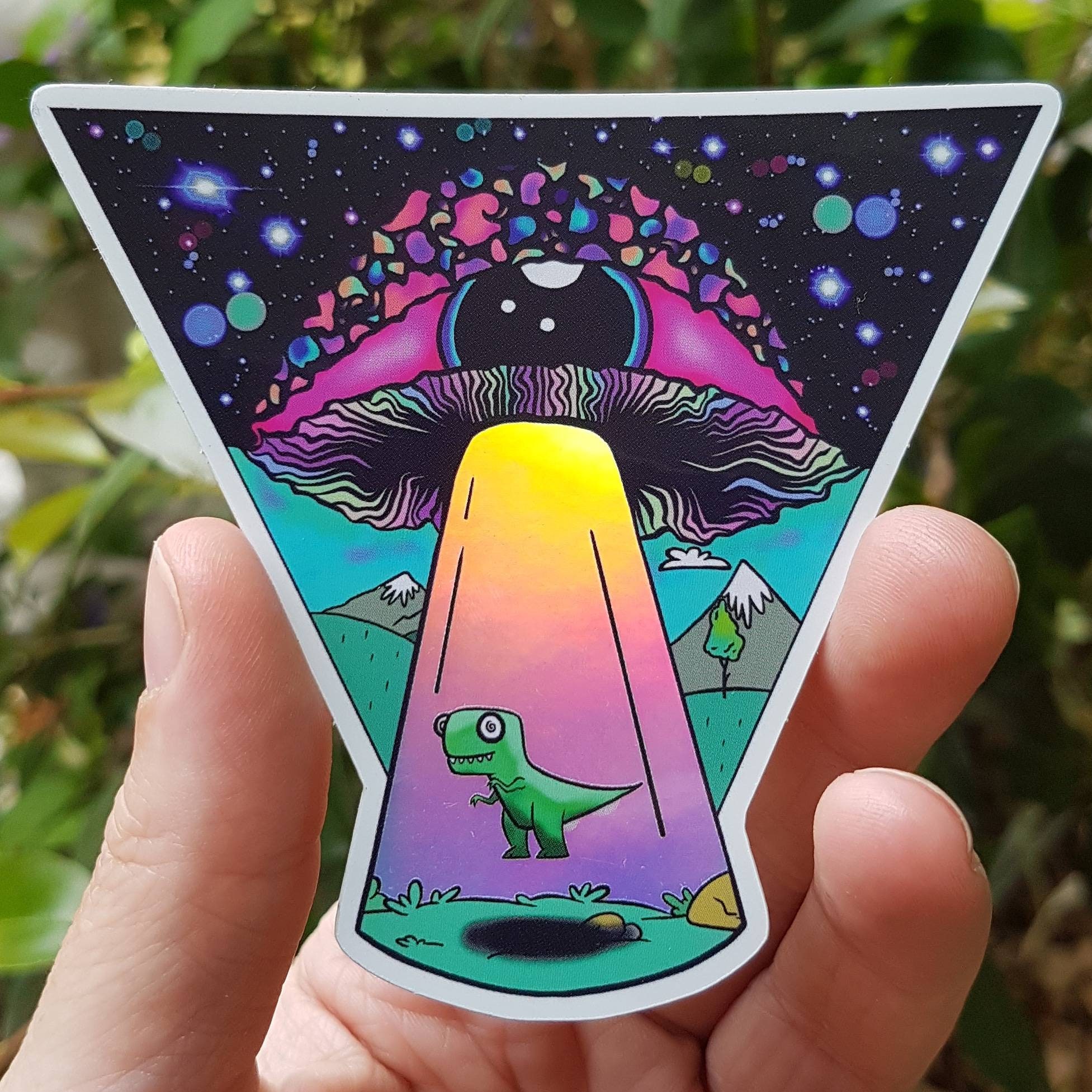 Holographic Sticker Pack Alien Mushroom Trippy Sticker Pack - Etsy ...