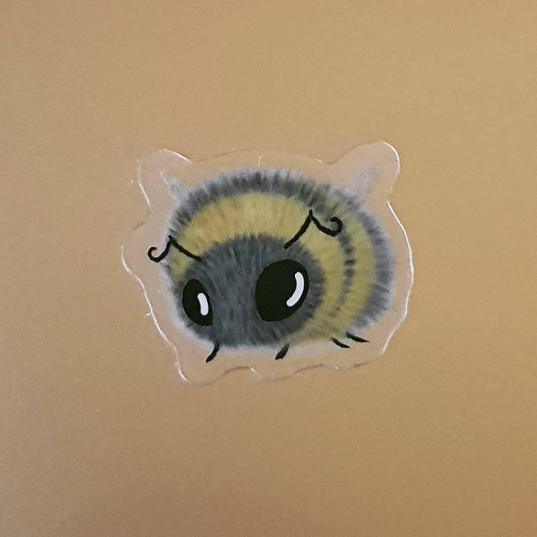 Clear Bee Mini Sticker. Bumble Bee. Honey Bee Sticker. Mini | Etsy