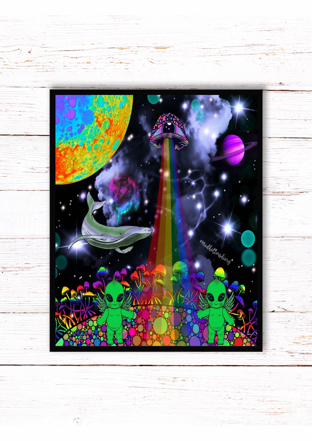 Trippy Alien Print. Psychedelic Art. A3, A4 ,A5 or 4”x6" - Etsy