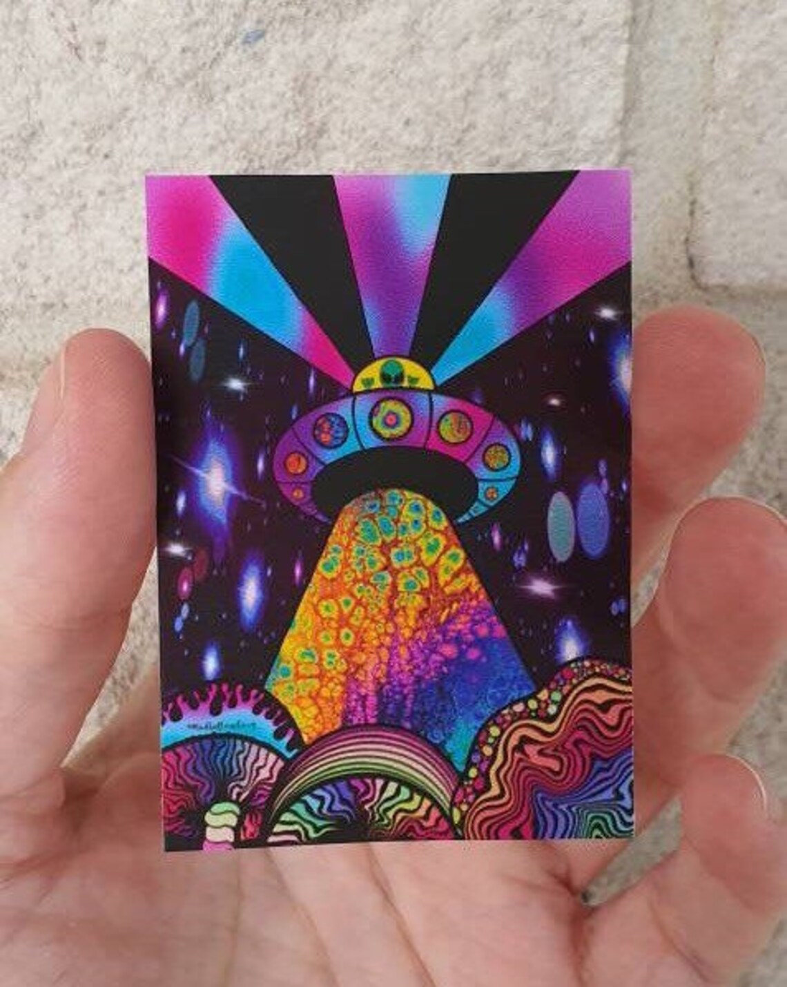 Alien UFO Sticker. Mushroom Psychedelic Trippy Sticker. Trippy - Etsy ...