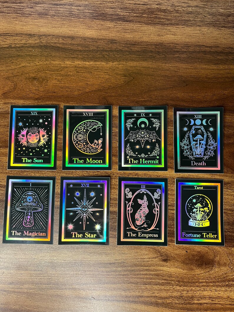 Tarot Cards Sticker Set. 8 Sticker Pack. - Etsy