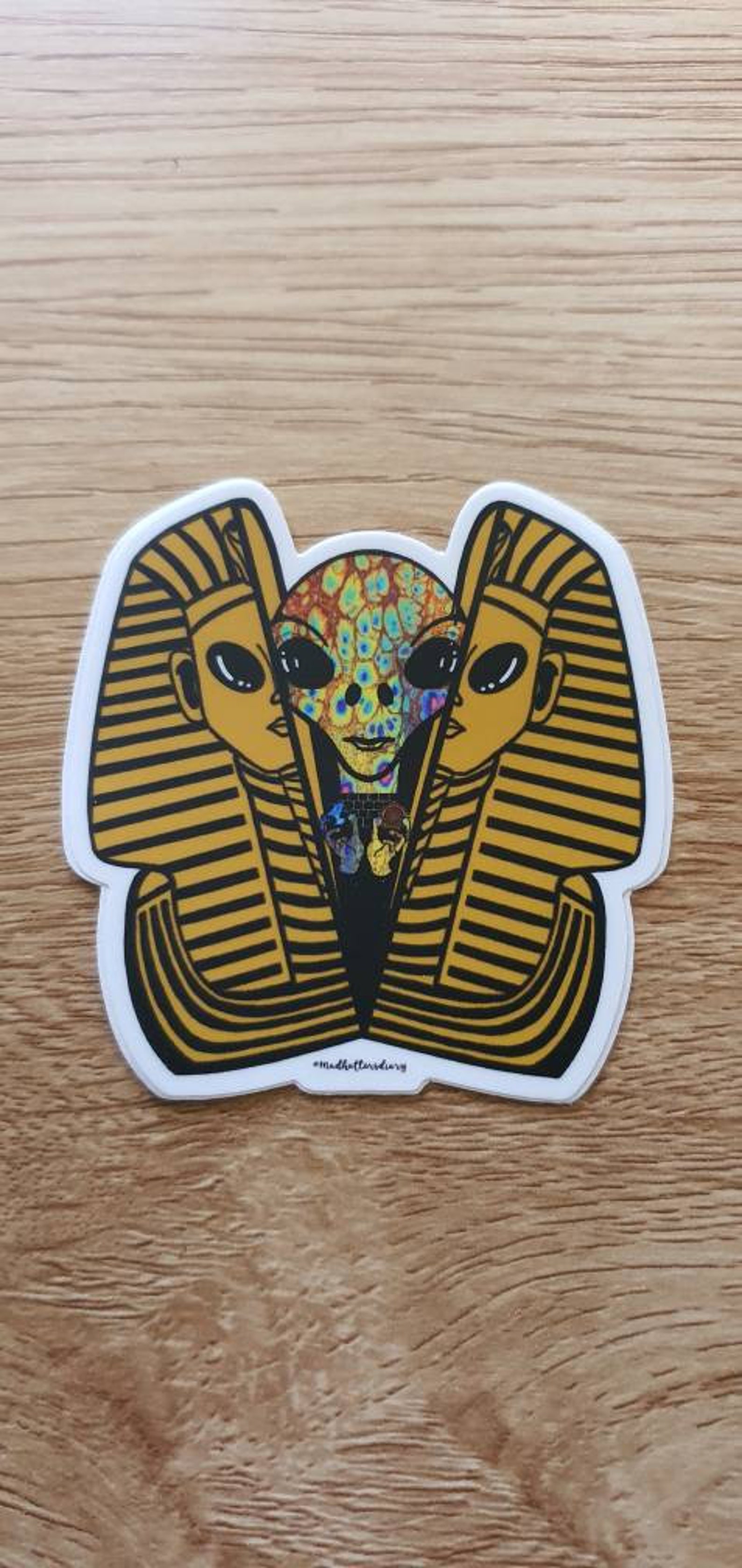 Alien Inside Tutankhamen. Egyptian Sticker. Trippy Sticker. - Etsy