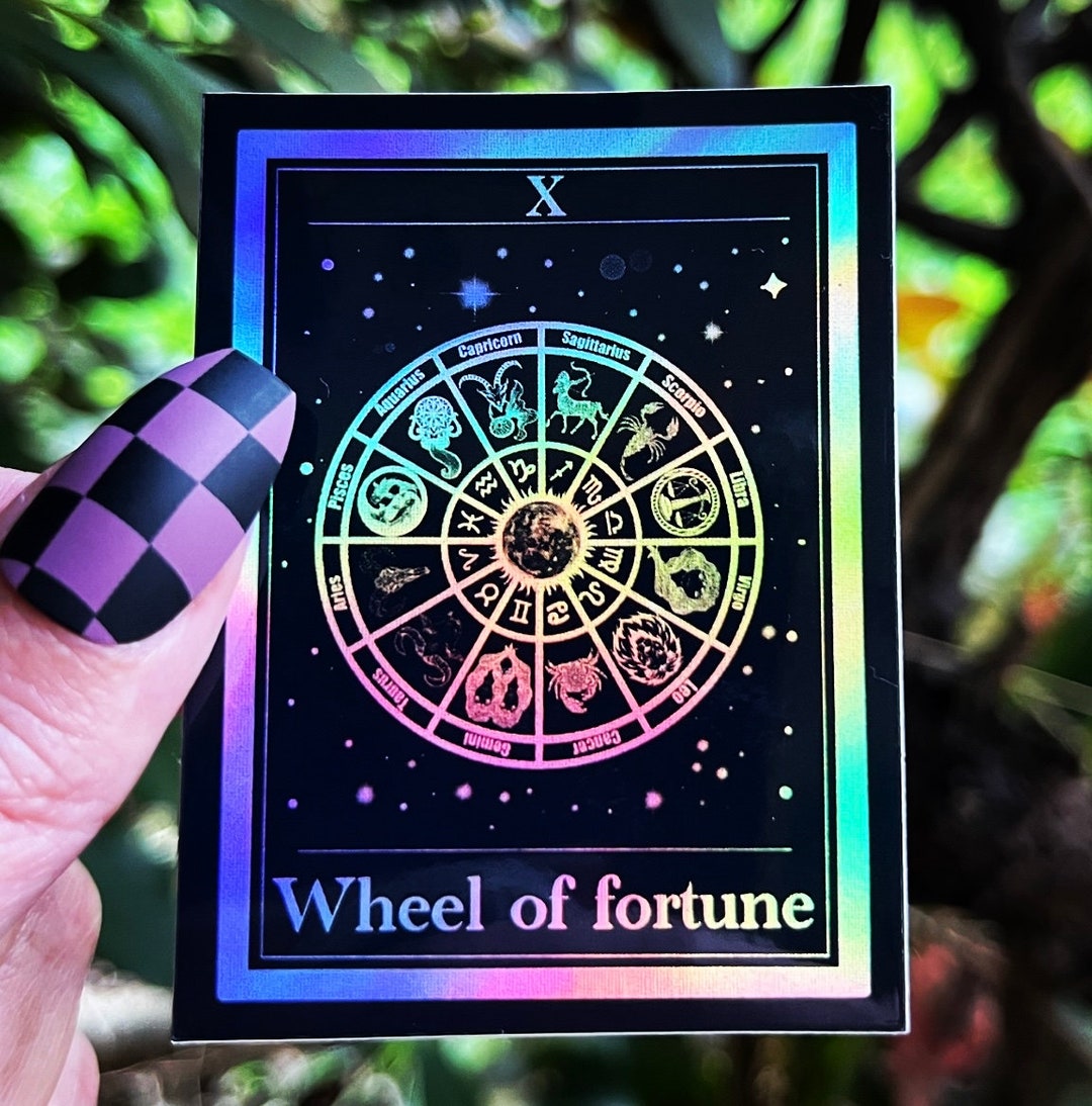 Wheel of Fortune Holographic Sticker. Tarot Card Sticker. Waterproof ...
