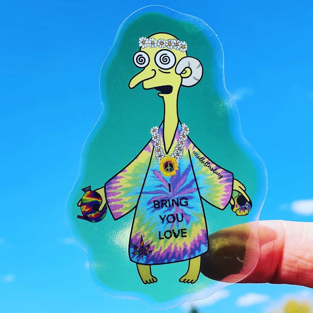 Trippy Clear Stickers. Hippy Alien Semi Transparent Slaps. - Etsy