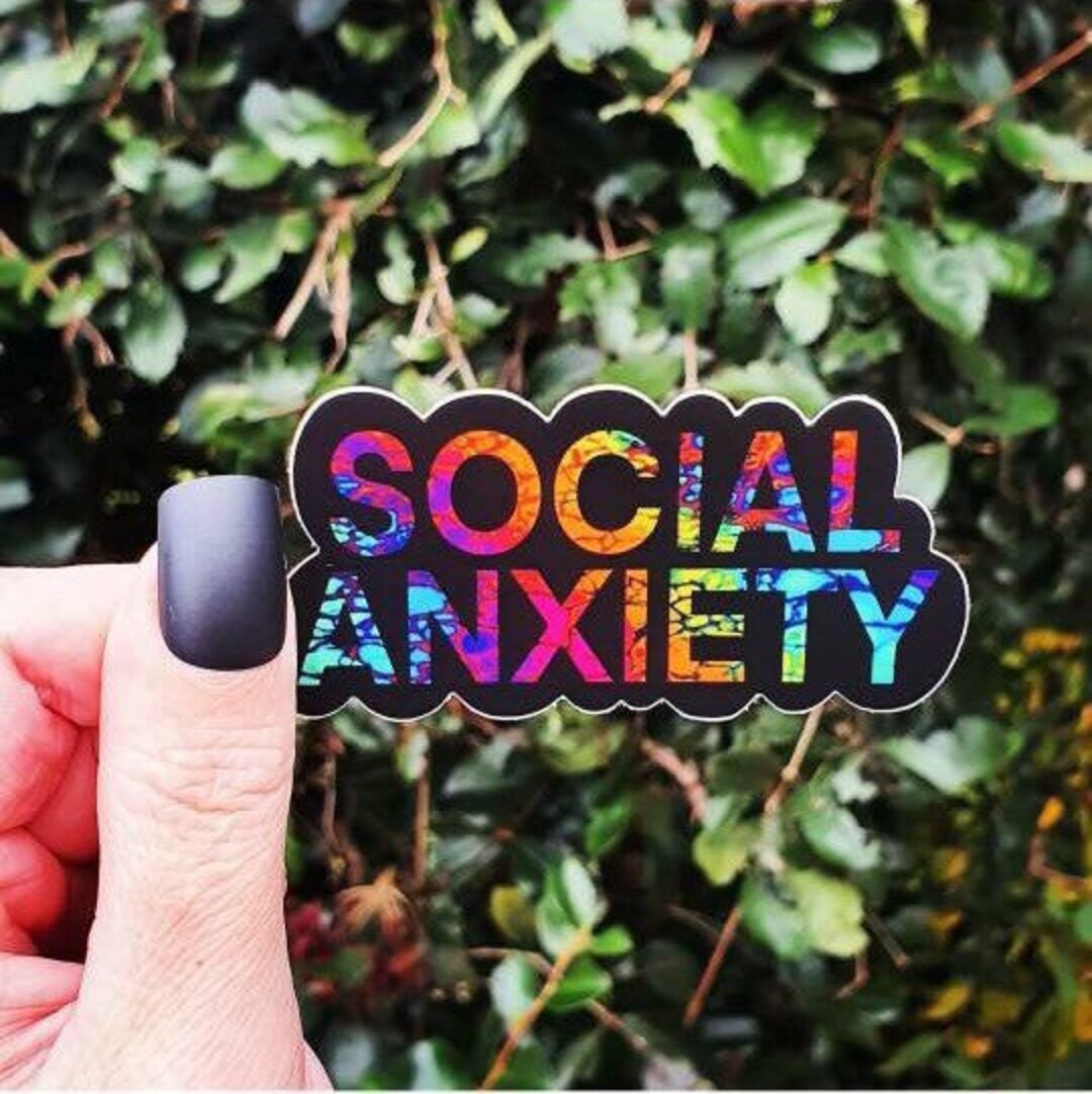 Social Anxiety Sticker. Rainbow Vinyl Waterproof Sticker . Laptop ...