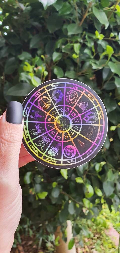 Circle Zodiac Signs Sticker. Star Sign Stickers. Waterproof - Etsy
