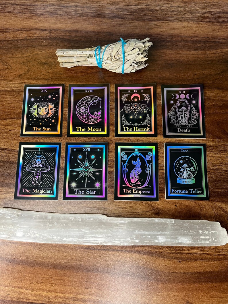 Tarot Cards Sticker Set. 8 Sticker Pack. - Etsy