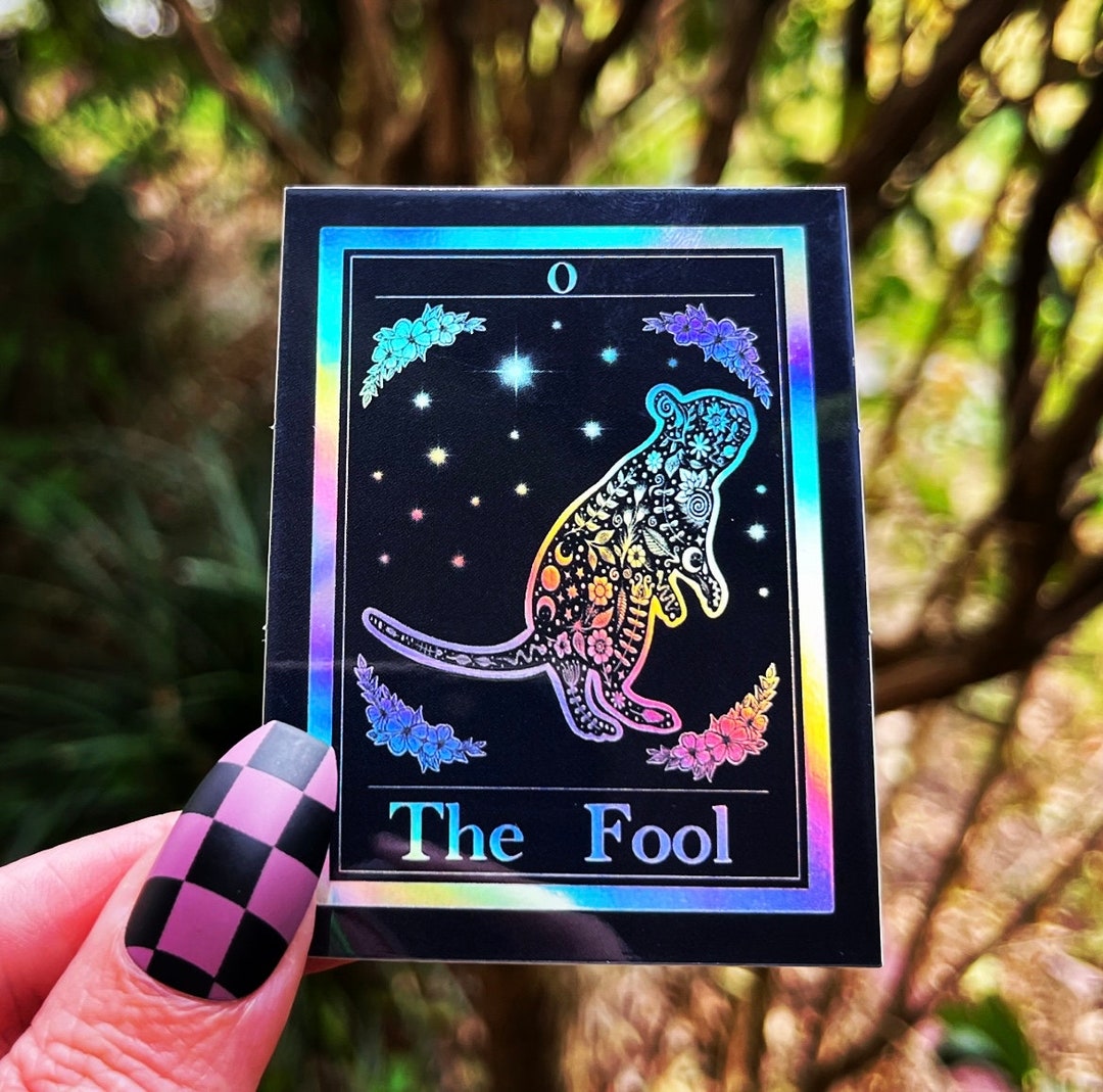 The Fool Tarot Card Holographic Sticker. Rat Sticker. Waterproof ...