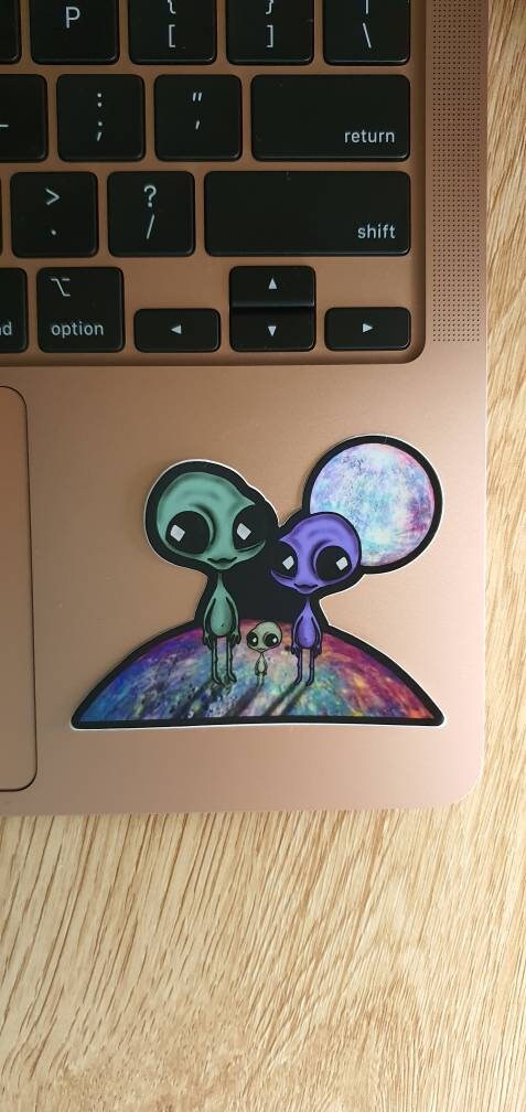 Alien Family Psychedelic Trippy sticker. Waterproof Stickers | Etsy