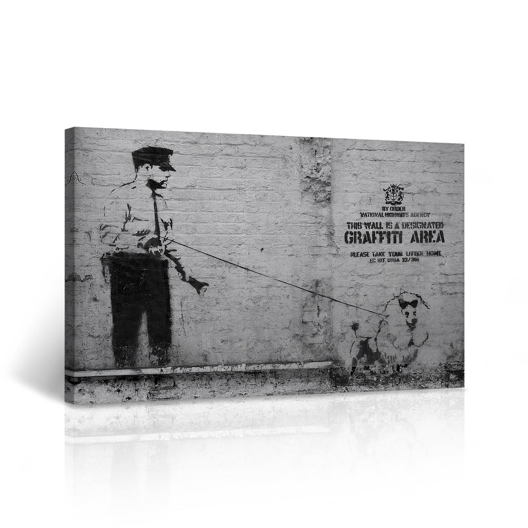 Banksy Canvas Wall Art This Wall is a Designated Graffiti Area Graffiti ...