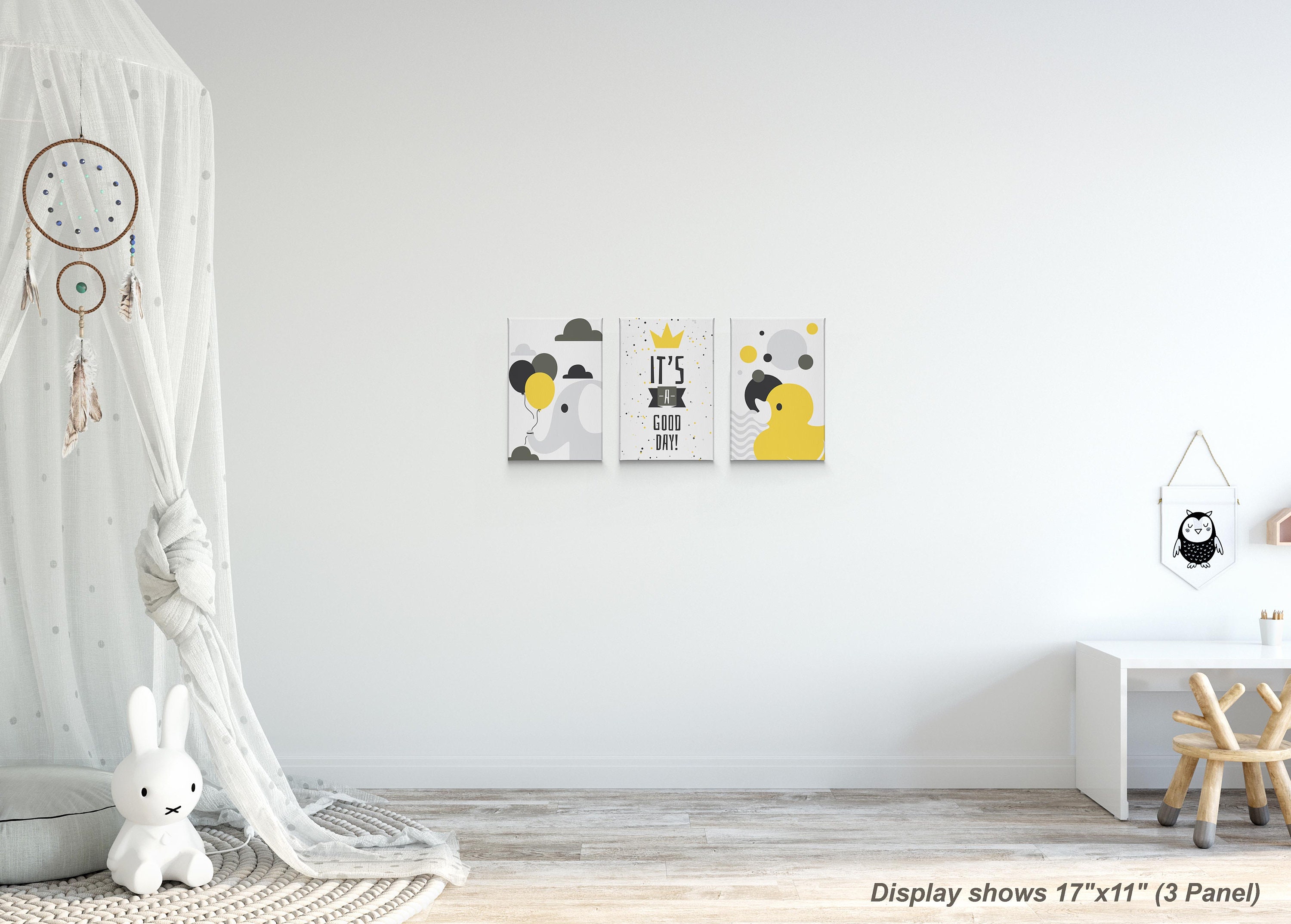 Elephant Chick Motivational Wall Art Nursery Decor 3 Panel | Etsy