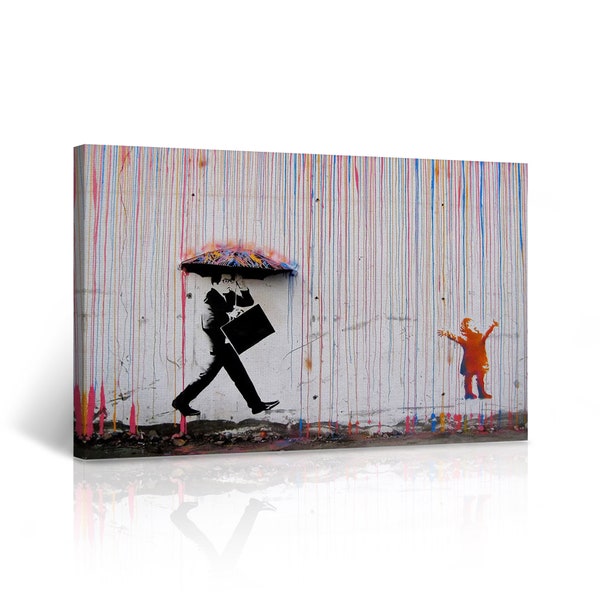 Banksy Colorful Rain - Etsy