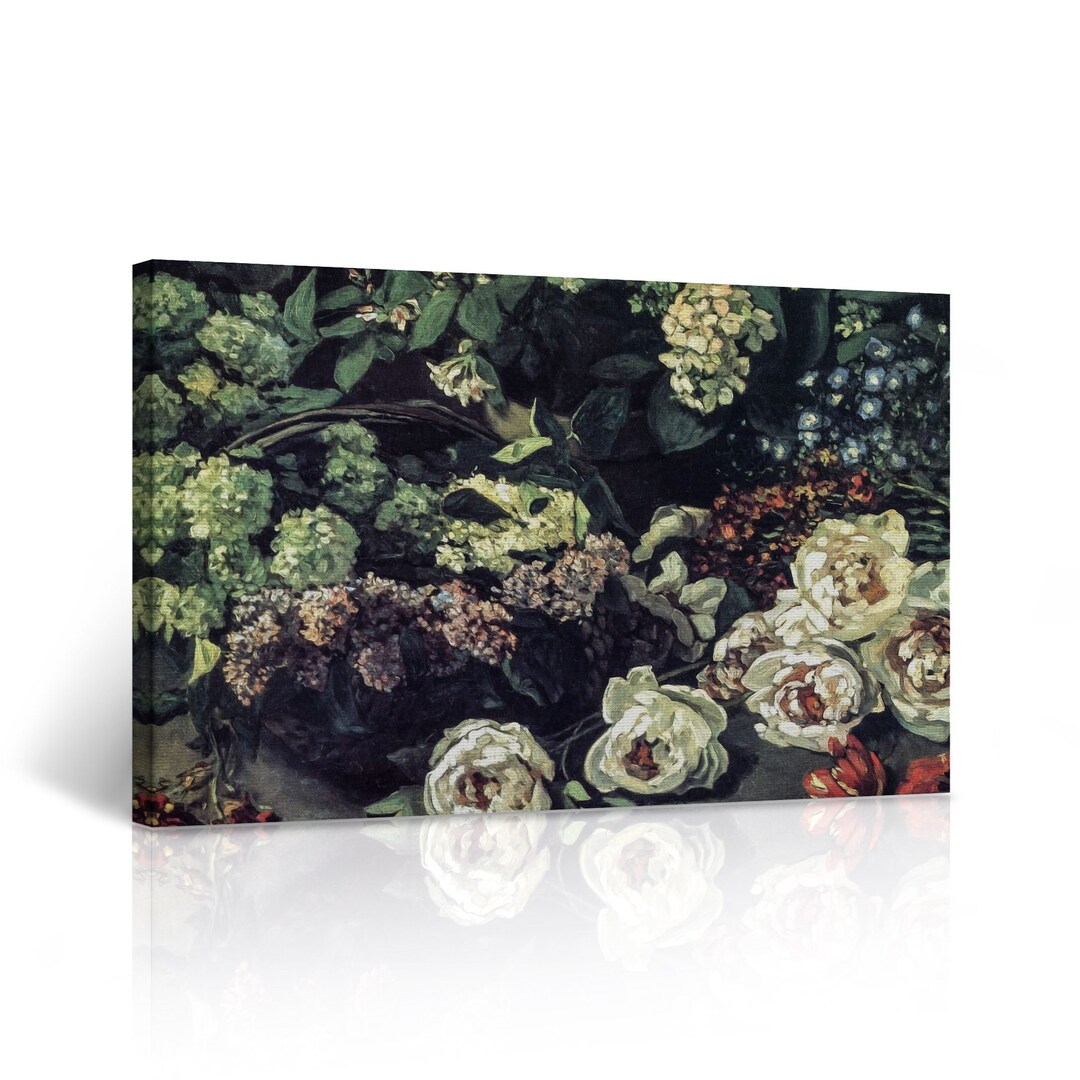 Spring Flowers 1864 by Claude Monet Print Canvas Wall Art Reproduction ...