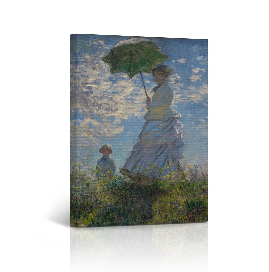 Woman With a Parasol by Claude Monet Print Canvas Wall Art Reproduction ...