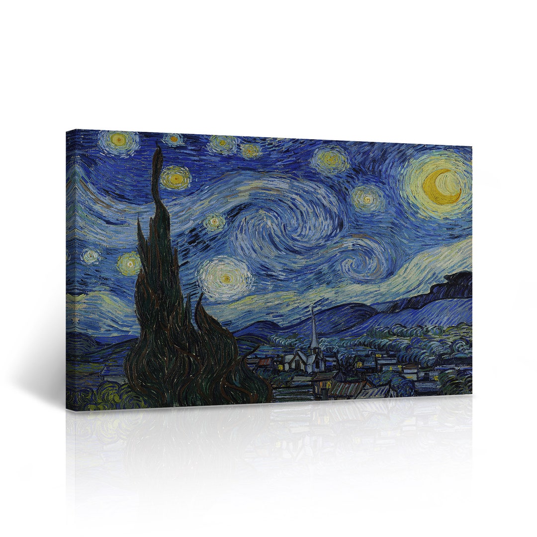 The Starry Night 1889 by Vincent Van Gogh Canvas Wall Art Print ...