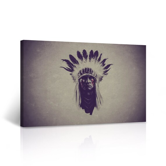 Native American at Grey Background Living Room Bedroom Office | Etsy