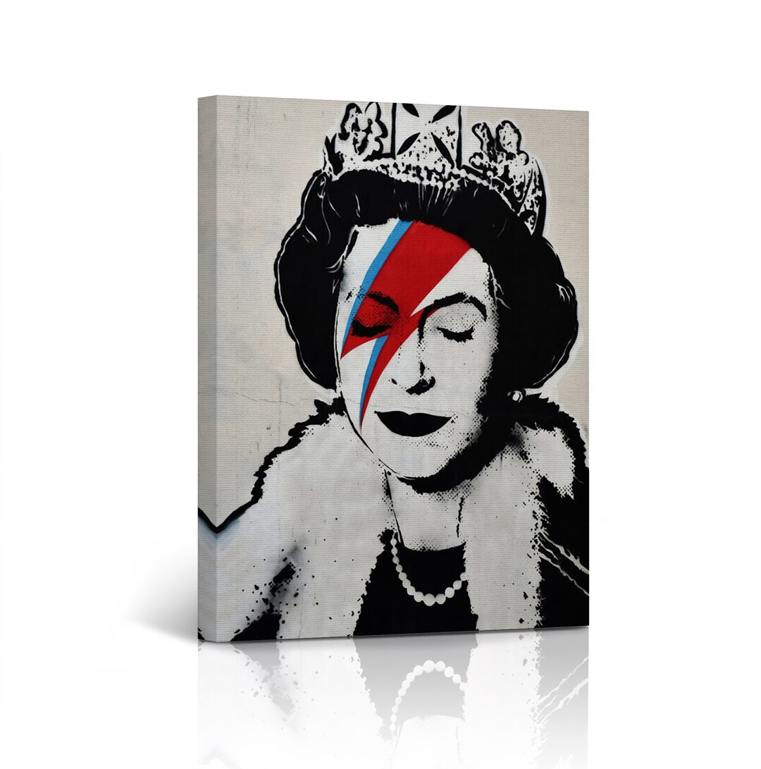 Banksy Canvas Wall Art Queen Elizabeth Street Art Painting London Mural ...