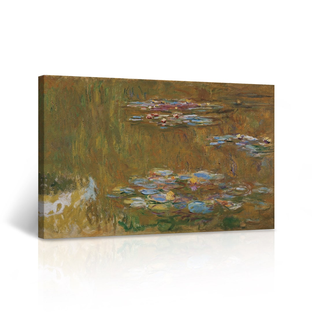 The Water Lily Pond by Claude Monet Print Canvas Wall Art Reproduction ...