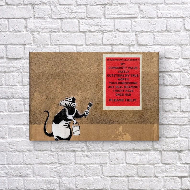 Banksy Canvas Wall Art Masterpiece of Detournement in Our - Etsy