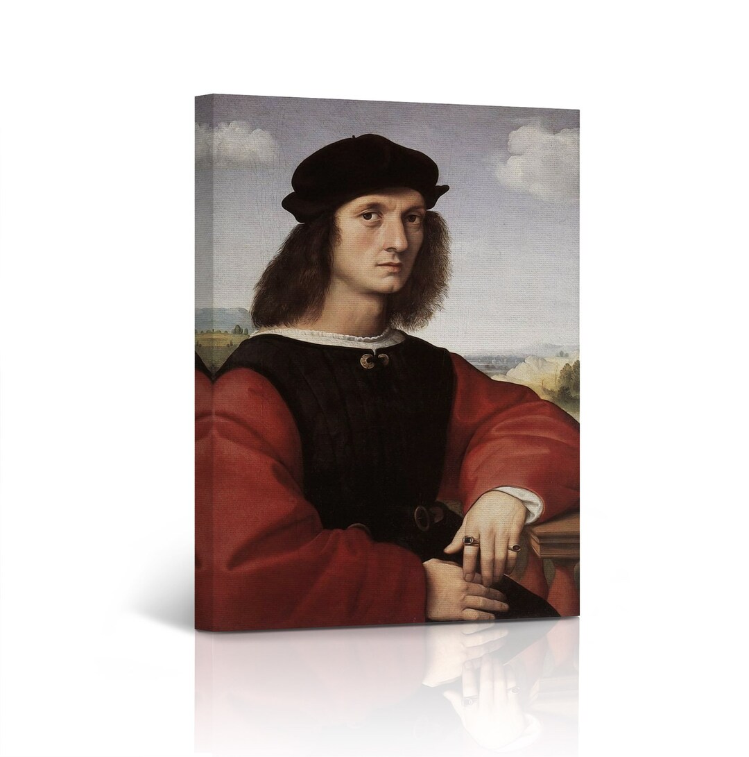Portrait of Agnolo Doni by Raphael Art Famous Reproduction Canvas Wall ...