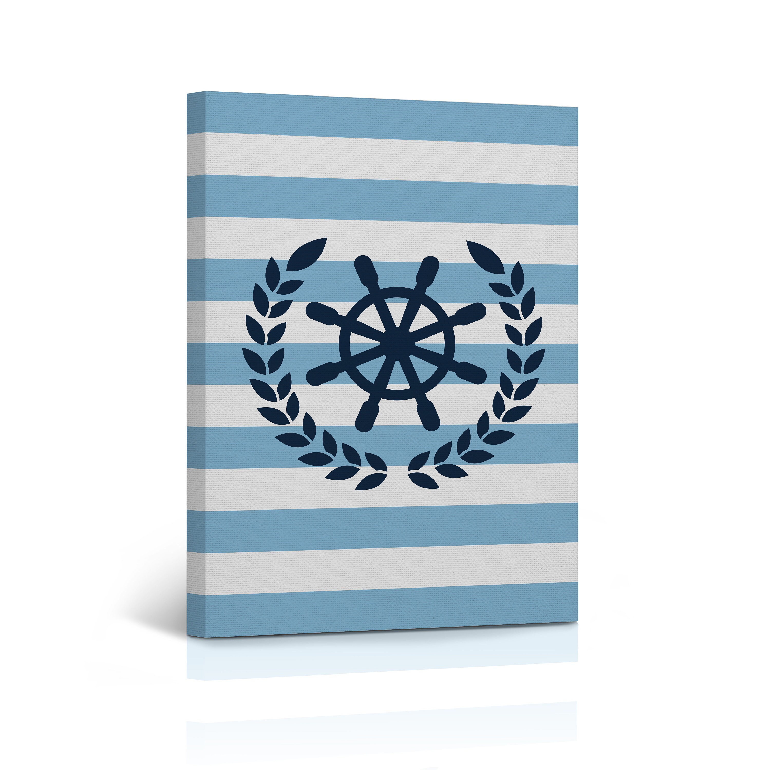 Anchor Ship Wheel Octopus and Quote Illustration Blue White | Etsy